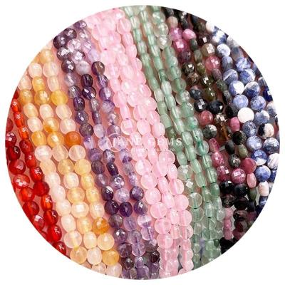 China Natural Crystal Gemstone Rondelle Abacus Beads 4x3mm 6x4mm Loose Strands for DIY Jewelry Making for sale