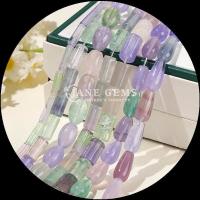 China Natural Irregular Fluorite Beads Round Tube Water Drop Shape Loose Bead Strands 10 Strands for DIY Jewelry Making for sale