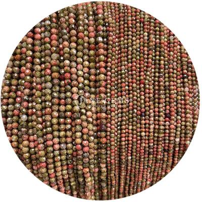 China Natural Crystal Gemstone Faceted Round Beads 2-4mm Loose Strands for Jewelry Making for sale