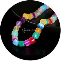China Wholesale Natural Crystal Gemstone Square Agate Beads 4mm to 12mm Cube Loose Turquoise Beads for Jewelry Making for sale