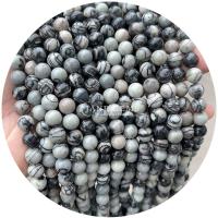 China Wholesale Natural Stone Round Loose Beads 8mm Pink Zebra Jasper Tourmaline Spacers for Jewelry Making for sale