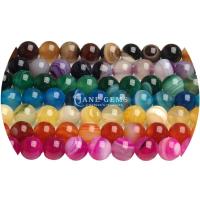 China Wholesale Natural Striped Agate Loose Beads 8mm Round Hematite Spacers for Jewelry Making for sale
