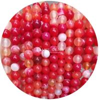 China Wholesale Natural Striped Agate Loose Beads 8mm Round Hematite Spacers for Jewelry Making for sale