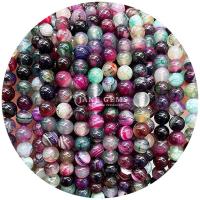 China Wholesale Natural Striped Agate Loose Beads 8mm Round Hematite Spacers for Jewelry Making for sale