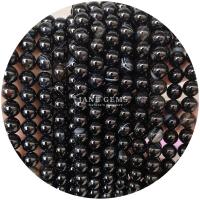 China Wholesale Natural Striped Agate Loose Beads 8mm Round Hematite Spacers for Jewelry Making for sale
