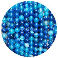 China Wholesale Natural Striped Agate Loose Beads 8mm Round Hematite Spacers for Jewelry Making for sale