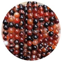 China Wholesale Natural Striped Agate Loose Beads 8mm Round Hematite Spacers for Jewelry Making for sale
