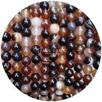 China Wholesale Natural Striped Agate Loose Beads 8mm Round Hematite Spacers for Jewelry Making for sale