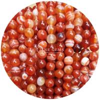 China Wholesale Natural Striped Agate Loose Beads 8mm Round Hematite Spacers for Jewelry Making for sale