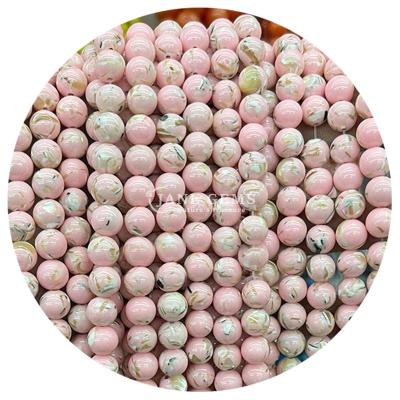China Wholesale Shell Turquoise Loose Beads 8mm Multicolor Round Stone Beads for Jewelry Making for sale