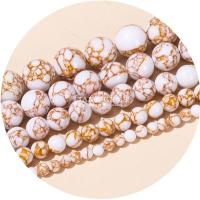 China Wholesale Shell Turquoise Loose Beads 8mm Multicolor Round Stone Beads for Jewelry Making for sale