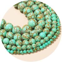 China Wholesale Shell Turquoise Loose Beads 8mm Multicolor Round Stone Beads for Jewelry Making for sale