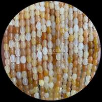 China Natural Tiger Eye Yellow Aventurine Gem Beads 4x6mm Rice Shape Loose Strands for Jewelry Making for sale