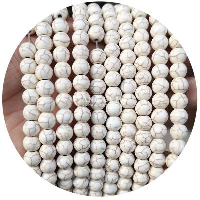 China Wholesale Howlite Round Stone Loose Beads 4mm to 12mm Turquoise Color Spacers for Jewelry Making for sale