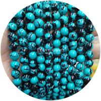 China Wholesale Howlite Round Stone Loose Beads 4mm to 12mm Turquoise Color Spacers for Jewelry Making for sale