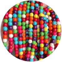 China Wholesale Howlite Round Stone Loose Beads 4mm to 12mm Turquoise Color Spacers for Jewelry Making for sale