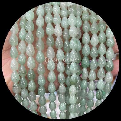 China Natural Crystal Water Drop Shape Loose Bead Strands 6x9mm Green Aventurine Lapis Lazuli for Jewelry Making for sale