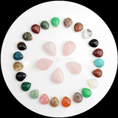 China Natural Malachite Clear Quartz Gemstone Beads 10x12mm Water Drop Shape Loose Bead Strands for Jewelry Making for sale