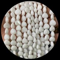 China Natural White Jade Gold Sandstone Heart Shape Gemstone Beads 10x4mm Loose Strands for Bracelet Making for sale