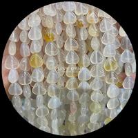 China Natural White Jade Gold Sandstone Heart Shape Gemstone Beads 10x4mm Loose Strands for Bracelet Making for sale