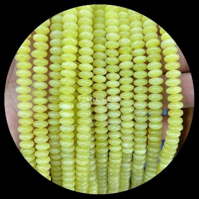 China Natural Lemon Jade Amazonite UFO Shape Gemstone Beads 6x3mm 10x6mm Loose Strands for Bracelet Making for sale