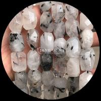 China Black Rutilated Quartz Natural Raw Rough Faceted Gemstone Beads 15x20x13mm Loose Strands for Jewelry Making for sale