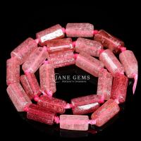 China Natural Strawberry Quartz Amazonite Raw Rough Faceted Gemstone Beads 8-12mm Loose Strands for Jewelry Making for sale