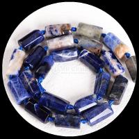 China Natural Blue Calcite Howlite Gemstone Bead Strands 8-12x12-16mm Raw Rough Faceted Nuggets for Jewelry Making for sale