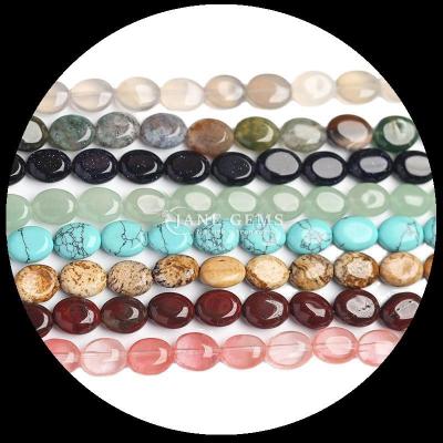 China Natural Blue Aventurine Howlite Oval Gemstone Beads 8x10mm Loose Strands for Bracelet Jewelry Making for sale