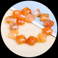 China Natural Gemstone Clover Shape Loose Bead Strands 12x5mm Carnelian Topaz for Jewelry Making for sale