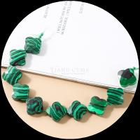 China Natural Malachite Dalmatian Jasper Clover Shape Gemstone Beads 12x5mm Loose Strands for Jewelry Making for sale