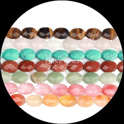 China Natural Crystal Gemstone Faceted Oval Shape Loose Bead Strands 6x8mm 8x12mm for Jewelry Making for sale