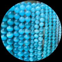 China Natural Gemstone Round Cat Eye Loose Bead Strands 4mm 12mm Customizable Colors for DIY Jewelry for sale
