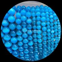 China Natural Gemstone Cat Eye Loose Bead Strands 4mm to 12mm Round Shape for Jewelry Making Healing Energy for sale