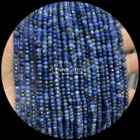 China Natural Lapis Lazuli Apatite Gemstone Beads 4x3mm Faceted Abacus Shape Loose Strands for Jewelry Making for sale