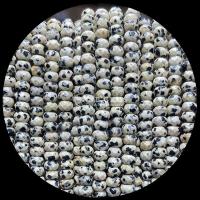 China Natural Indian Agate Green Dot Gemstone Bead Strands 4x3mm Faceted Abacus Loose Beads for Jewelry Making for sale