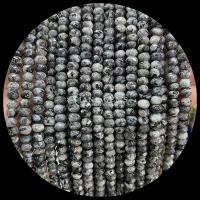 China Natural Indian Agate Green Dot Gemstone Bead Strands 4x3mm Faceted Abacus Loose Beads for Jewelry Making for sale