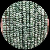 China Natural Indian Agate Green Dot Gemstone Bead Strands 4x3mm Faceted Abacus Loose Beads for Jewelry Making for sale