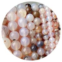 China Natural Agate Loose Beads 6mm 8mm Round Smooth Gemstone Strands for DIY Jewelry Making for sale