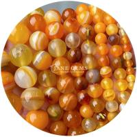 China Natural Agate Loose Beads 6mm 8mm Round Smooth Gemstone Strands for DIY Jewelry Making for sale