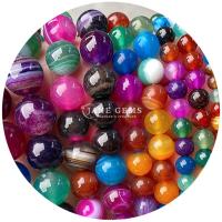 China Natural Agate Loose Beads 6mm 8mm Round Smooth Gemstone Strands for DIY Jewelry Making for sale