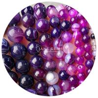 China Natural Agate Loose Beads Strand 6mm Round Rose Red Stripe Agate for DIY Jewelry Making for sale