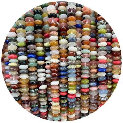 China Natural Gemstone UFO Shape Loose Beads 6mm 8mm for DIY Bracelet Jewelry Making for sale