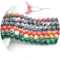 China Imitation Malachite Stone Beads Round 8mm Loose Beads for DIY Jewelry Making Bulk for sale