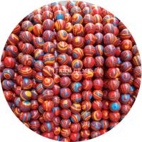 China Imitation Malachite Stone Beads Round 8mm Loose Beads for DIY Jewelry Making Bulk for sale