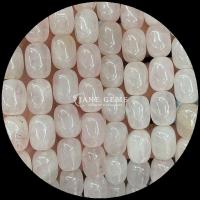 China Natural Rose Quartz Clear Quartz Gemstone Bead Strands 8x12mm Barrel Shape for Jewelry Making for sale