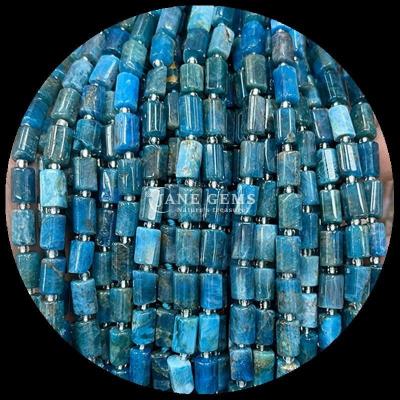 China Natural Apatite Rhodonite Gemstone Faceted Cylinder Loose Bead Strands 8x11mm for Jewelry Making for sale