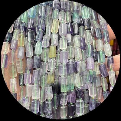 China Natural Crystal Apatite Rhodonite Gemstone Faceted Cylinder Loose Bead Strands 8x11mm for Jewelry Making for sale