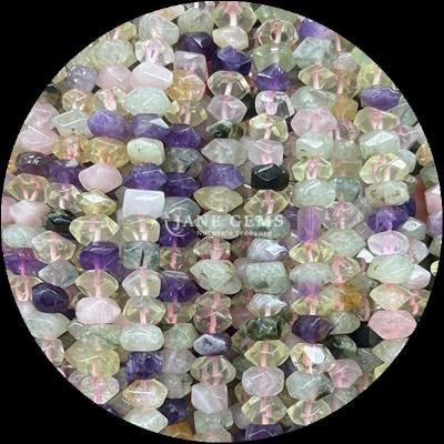 China Natural Crystal Citrine Rose Quartz Irregular Tumbled Gemstone Beads 6x10mm Loose Strands for Jewelry Making for sale