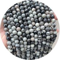 China Natural Black Stripe Rhodochrosite Gemstone Beads 6mm Round for Jewelry Making DIY Bracelets for sale